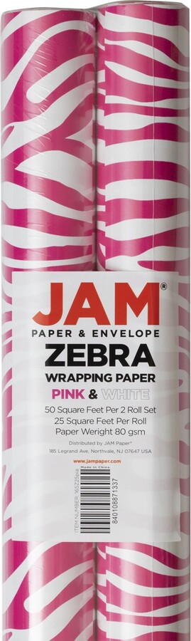 Jam Paper Gift Wrap 50 Square Feet Zebra Print Wrapping Paper Rolls, Pack of 2 - ShopStyle