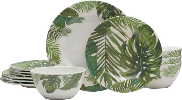 Fitz & Floyd One Fish Two Fish Melamine 12 Piece Dinnerware Set ...