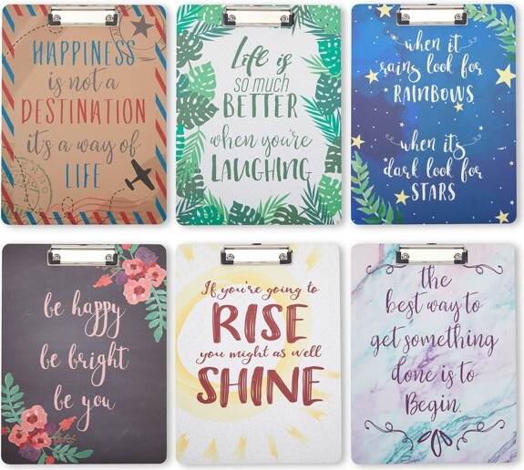 Paper Junkie Decorative Motivational Clipboard Set Inspirational Quotes ...