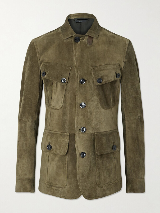 Tom Ford Leather-Trimmed Suede Field Jacket - ShopStyle
