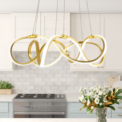 Wade Logan Majewski 6 - Light Statement Modern Linear LED Chandelier ...