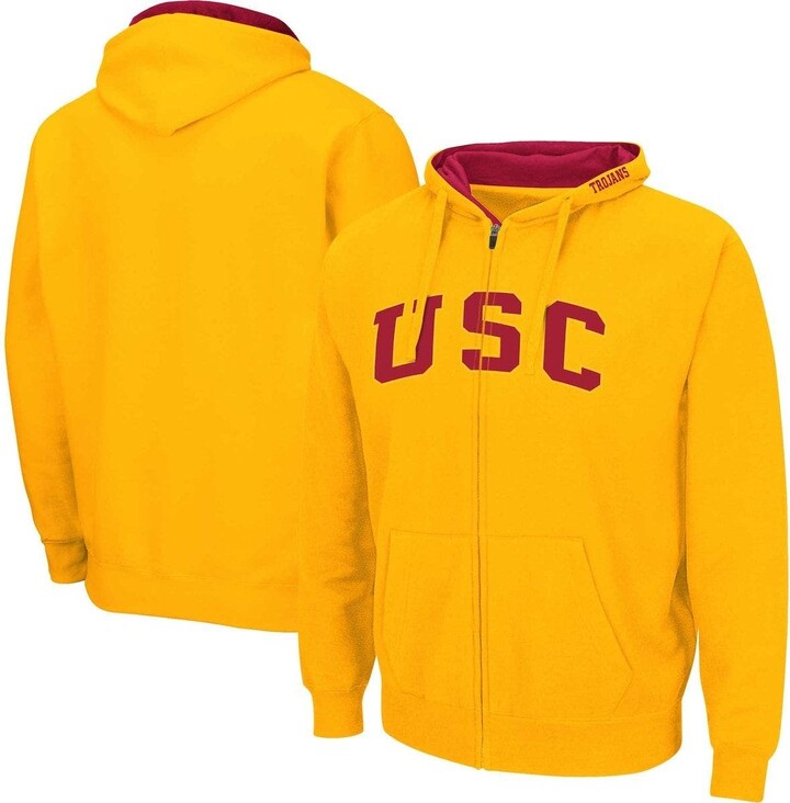 Colosseum Men's Gold USC Trojans Arch & Team Logo 3.0 Full-Zip Hoodie ...