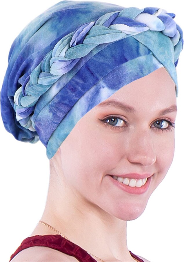 Awlsyj Chemo Cancer Head Hat Cap Ethnic Bohemia Pre-Tied Twisted Braid ...
