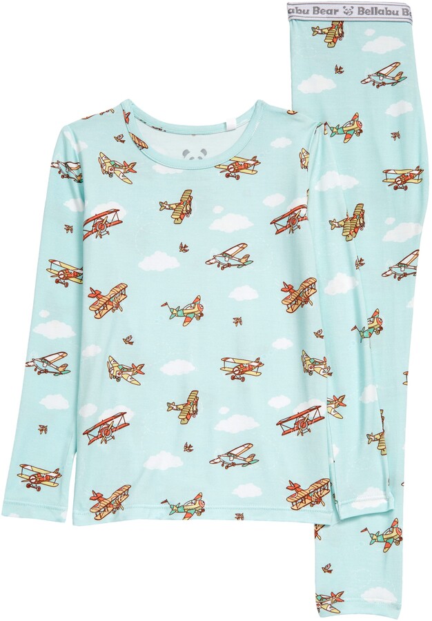 Bellabu Bear Kids' Planes Fitted Two-Piece Pajamas - ShopStyle