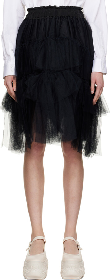 Simone Rocha Black Tutu Midi Skirt - ShopStyle