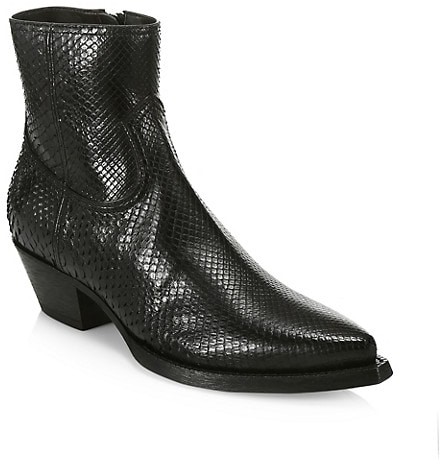 Saint Laurent Lukas Python Leather Ankle Boots - ShopStyle