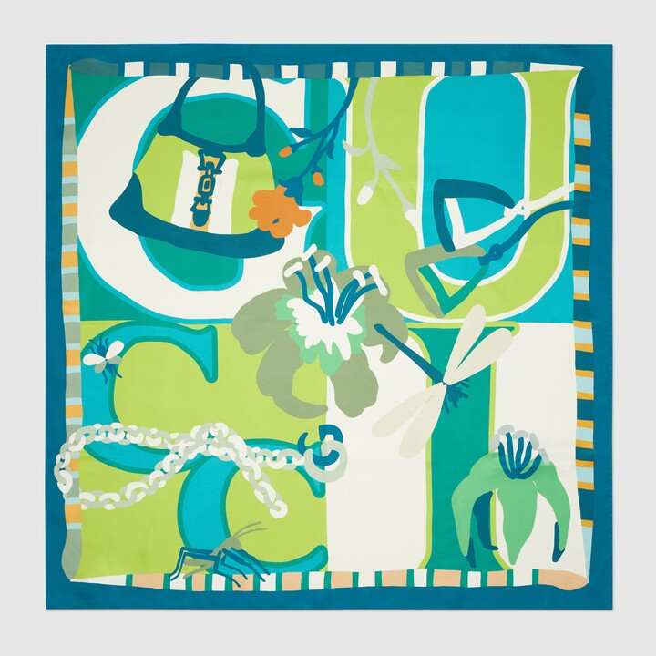 Gucci Guccissimo print twill carré - ShopStyle Scarves & Wraps