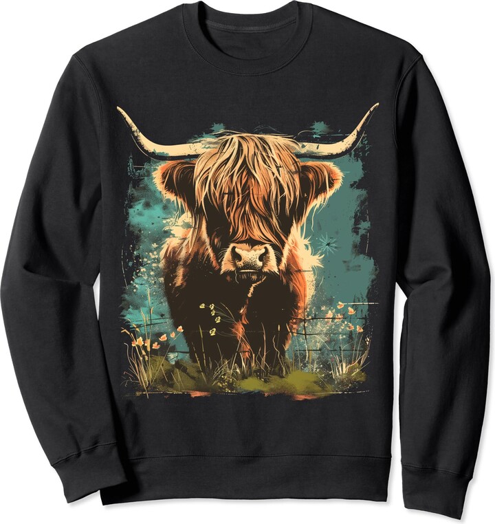 Highland Cows Western Cowgirl Cowboy Ranch Art Highland Cow Lover ...
