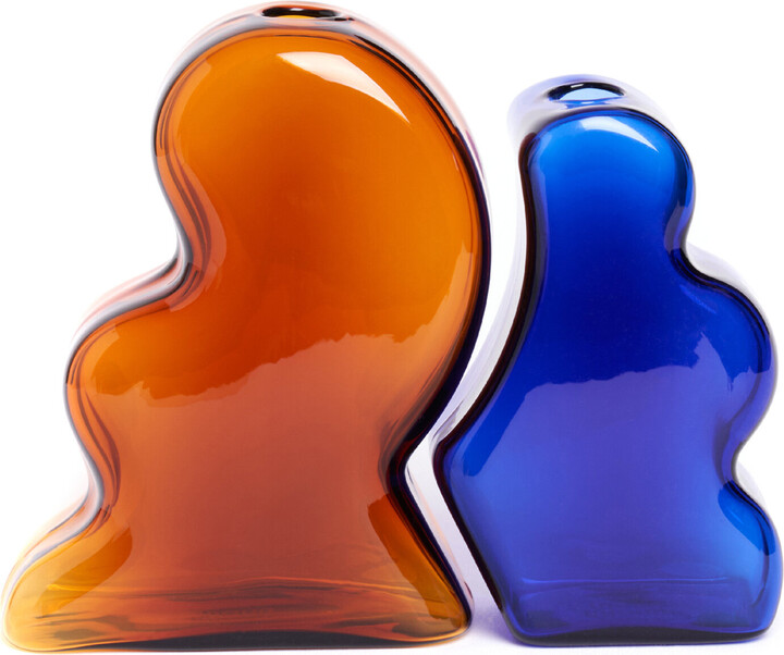 Manu Nanu Interlocking Vase, Amber/Cobalt Blue - ShopStyle