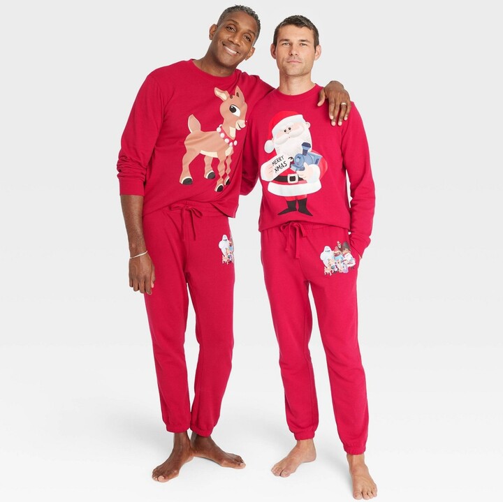 Rudolph the Red-Nosed Reindeer Adult Rudolph Graphic Jogger Pants - Red ...