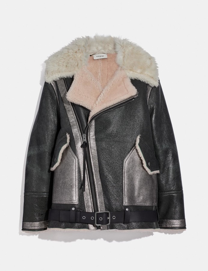 Coach Oversized Shearling Aviator Jacket - ShopStyle