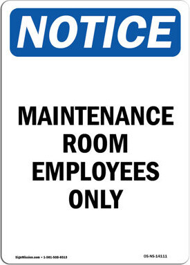 SignMission Maintenance Room Employees Only Sign - ShopStyle Desks