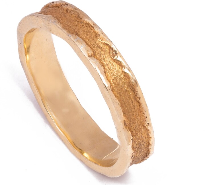 Francesca Dot Jewellery - Burnt Edge Gold Ring - ShopStyle