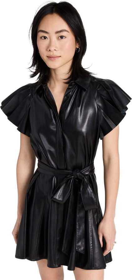 Alice + Olivia Mckell Flutter Sleeve Godet Mini Dress - ShopStyle