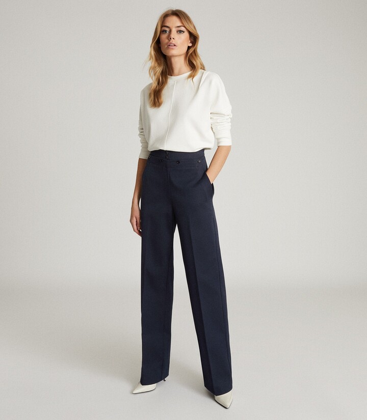 Reiss Otis Wide Leg Tailored Pants - ShopStyle