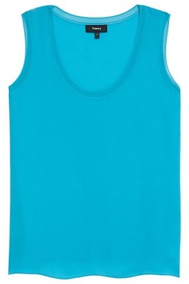 Theory Rib-Knit Silk Shell Top - ShopStyle