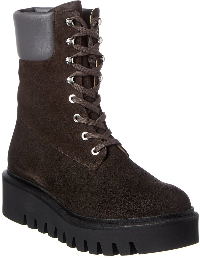 Stuart Weitzman Chalet Lug Suede Combat Boot - ShopStyle