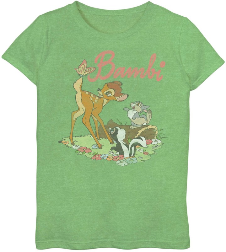 Licensed Character Disney's Bambi Girls 7-16 Group Shot Logo Graphic ...