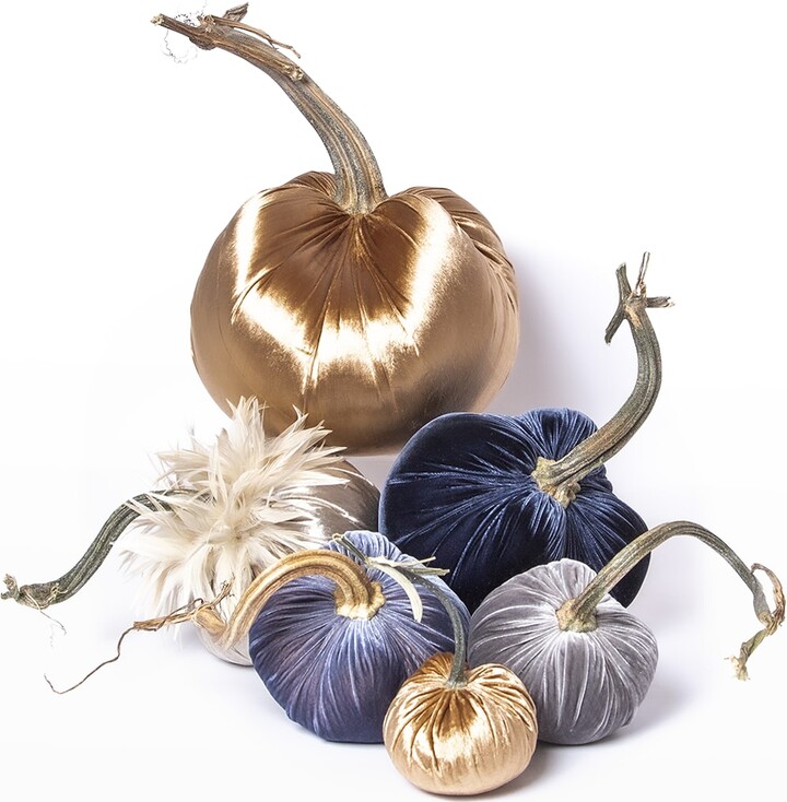 Hot Skwash Assorted Metallic Velvet Pumpkins, Set of 6 - ShopStyle ...