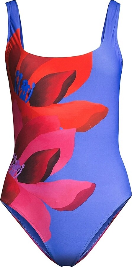 Farm Rio Watercolor Floral One-Piece Swimsuit - ShopStyle