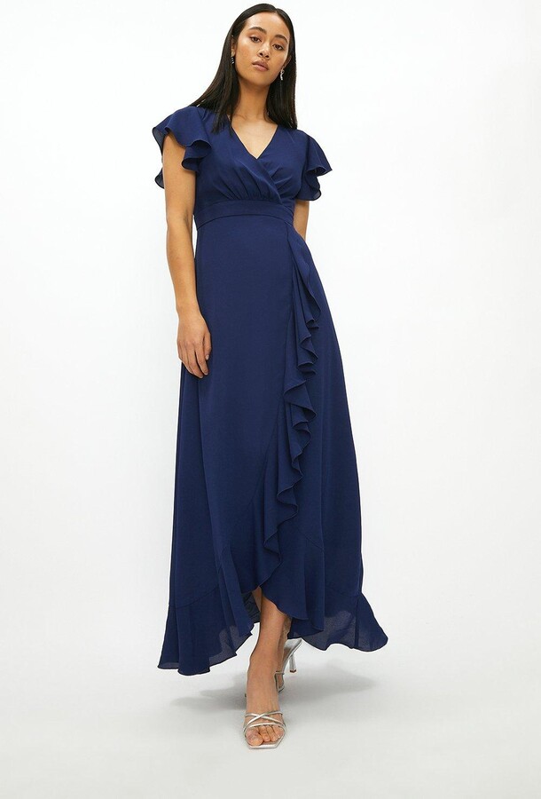 Georgette Ruffle Wrap Maxi Dress - ShopStyle Bridal