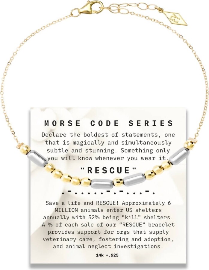 Elliot Young Women's "morse Code" Series Rescue Chain Bracelet In Gold ...