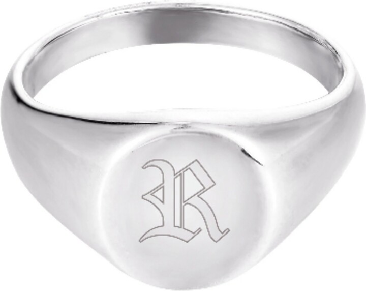 SEOL + GOLD - Ecoated Sterling Silver Old English Engraved Initial ...