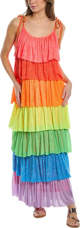 Pitusa Rainbow Tiered Maxi Dress - ShopStyle Swimsuit Coverups