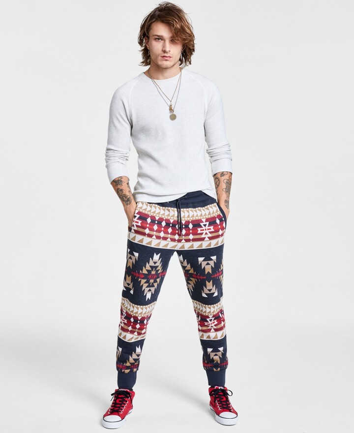 Sun + Stone Men's Colin Fleece Lined Printed Jogger Pants, Created for ...