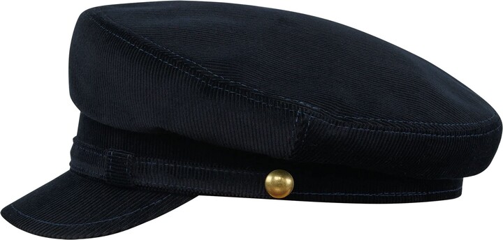 Sterkowski Breton Cap Style Corduroy Cap 61 cm Navy Blue - ShopStyle Hats