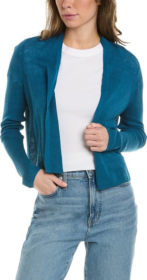 Eileen Fisher Airy Tuck Linen-Blend Cardigan - ShopStyle