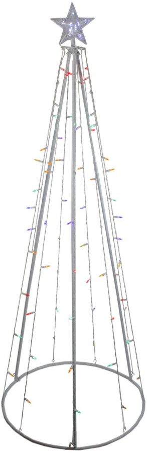 Northlight 6' Multi-Color Led Lighted Cone Tree Outdoor Christmas ...