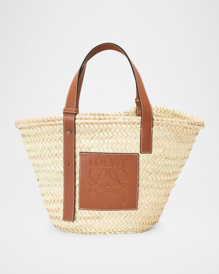 Loewe Basket Bag in Palm Leaf with Leather Handles - ShopStyle