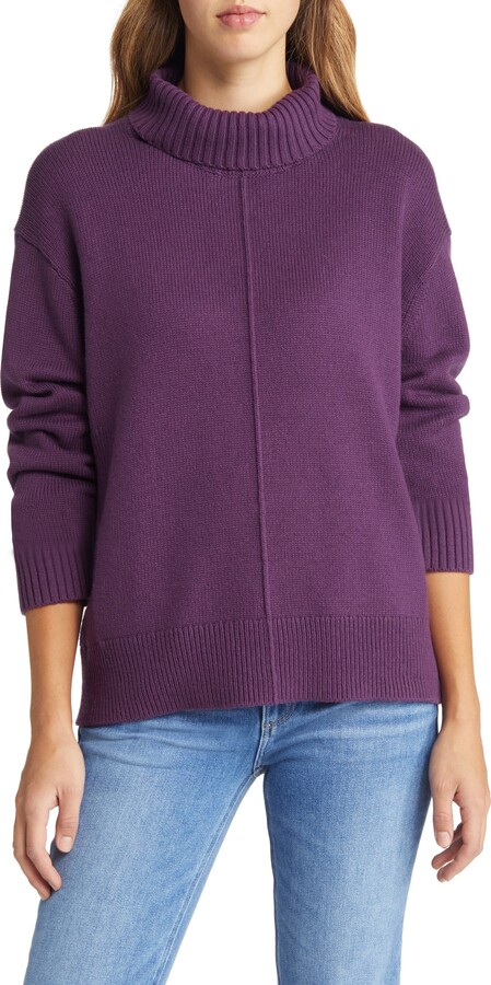 Nordstrom Boxy Cotton & Wool Turtleneck Sweater - ShopStyle