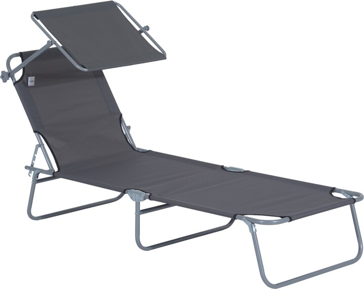 Simplie Fun Adjustable Sun Tanning Lounge Chair with Awning and ...