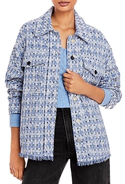 Aqua Tweed Shirt Jacket - 100% Exclusive - ShopStyle