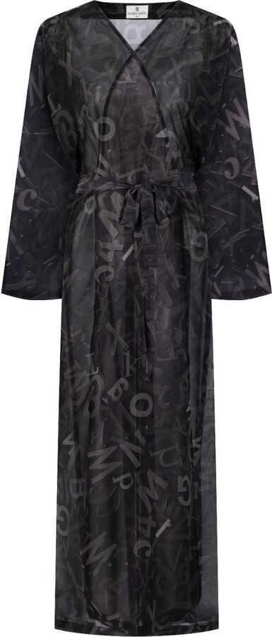 Dhara Sheth Dubai Abc Translucent Kimono - Black - ShopStyle Tops