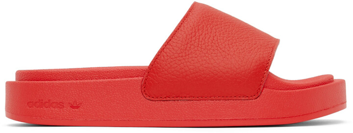 adidas x IVY PARK Red Leather Slides - ShopStyle