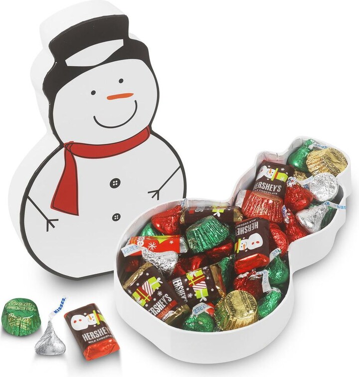 Just Candy Christmas Candy Snowman Gift Box 1/2lb Hershey's Holiday ...