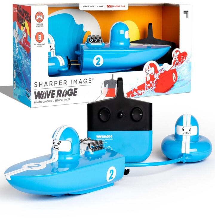 Sharper Image Rc Wave Rage, Wireless Rechargeable Bumper Boat with Tow ...