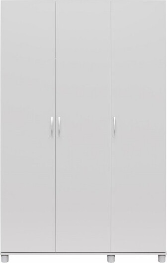 RealRooms Basin 3 Door Wardrobe with Clothing Rod & Adjustable Shelving ...