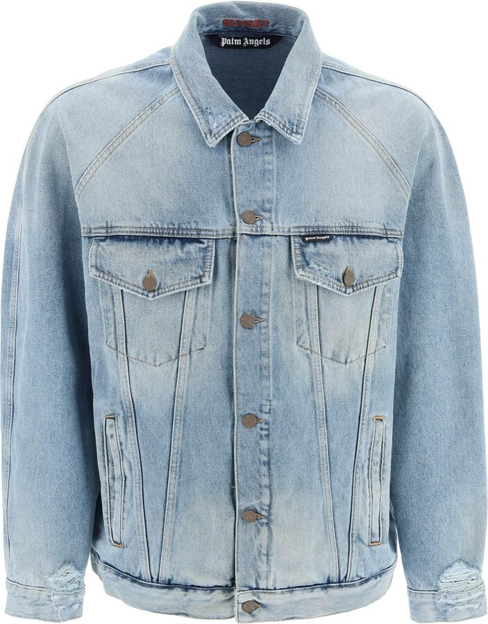 Palm Angels Oversized Denim Jacket - ShopStyle