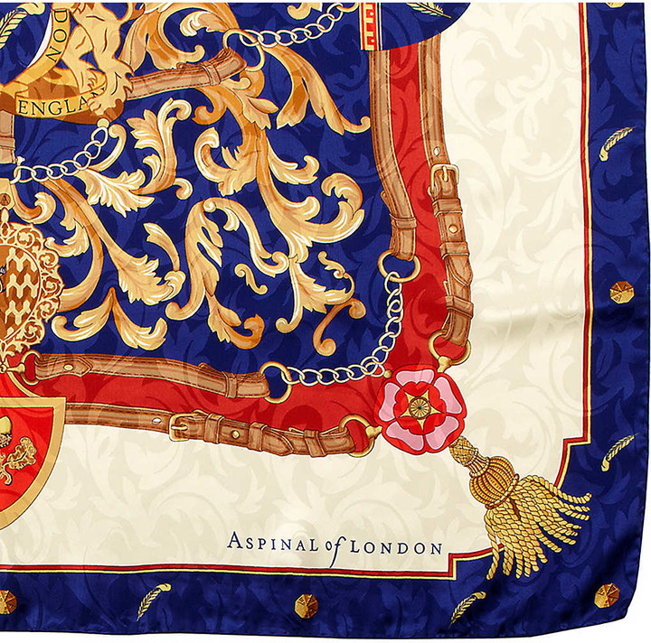 Aspinal of London Signature shield silk scarf - ShopStyle Scarves & Wraps