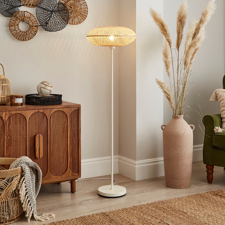 Dunelm Lise Bamboo Uplighter Floor Lamp Natural - ShopStyle