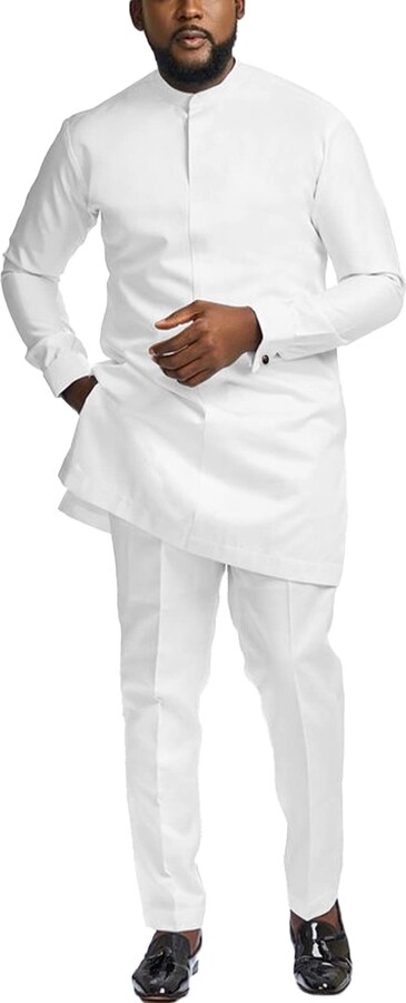 SEA&ALP African Suits for Men Dashiki Long Sleeve Shirt and Pant 2 ...