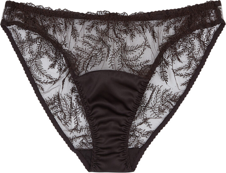 Fleur of England Kyra Floral-embroidered Tulle Briefs - ShopStyle Panties
