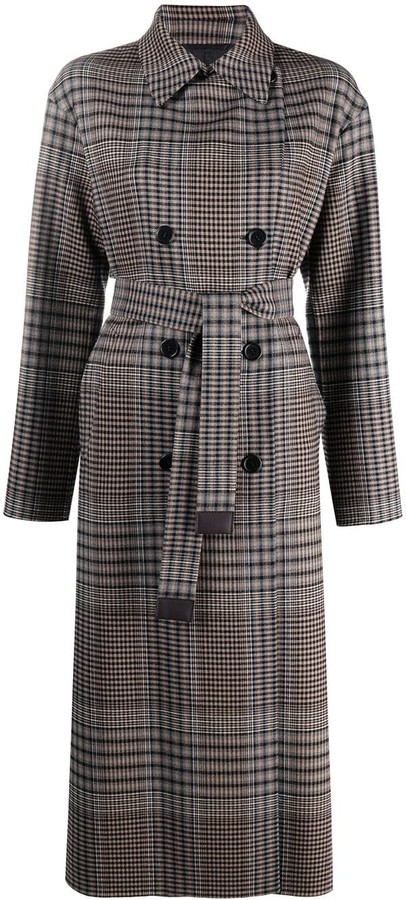 Loro Piana Double-Breasted Check Midi Coat - ShopStyle