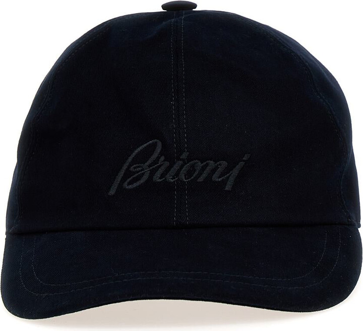 Brioni Logo embroidery cap - ShopStyle Hats