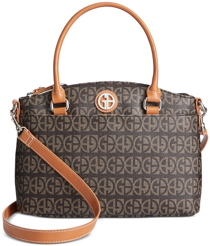Giani Bernini Block Signature Mini Satchel, Created for Macy's - Brown ...