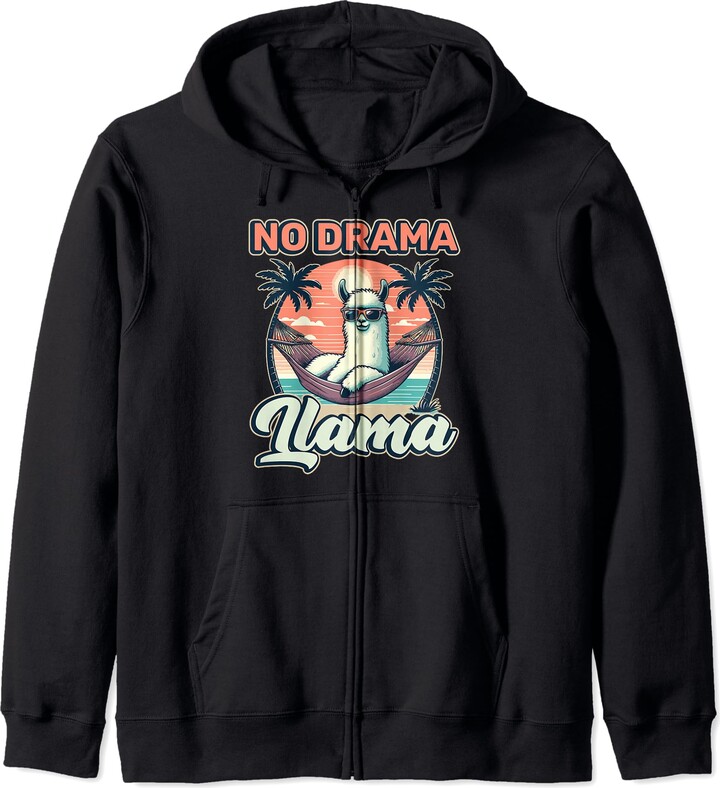 Llama Love Forever No Drama Llama Zip Hoodie - ShopStyle